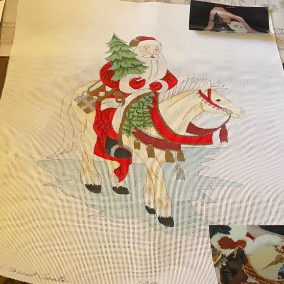 Joan Thomason | Art | Gorgeous Needlepoint Black Forest Santa Ready For ...